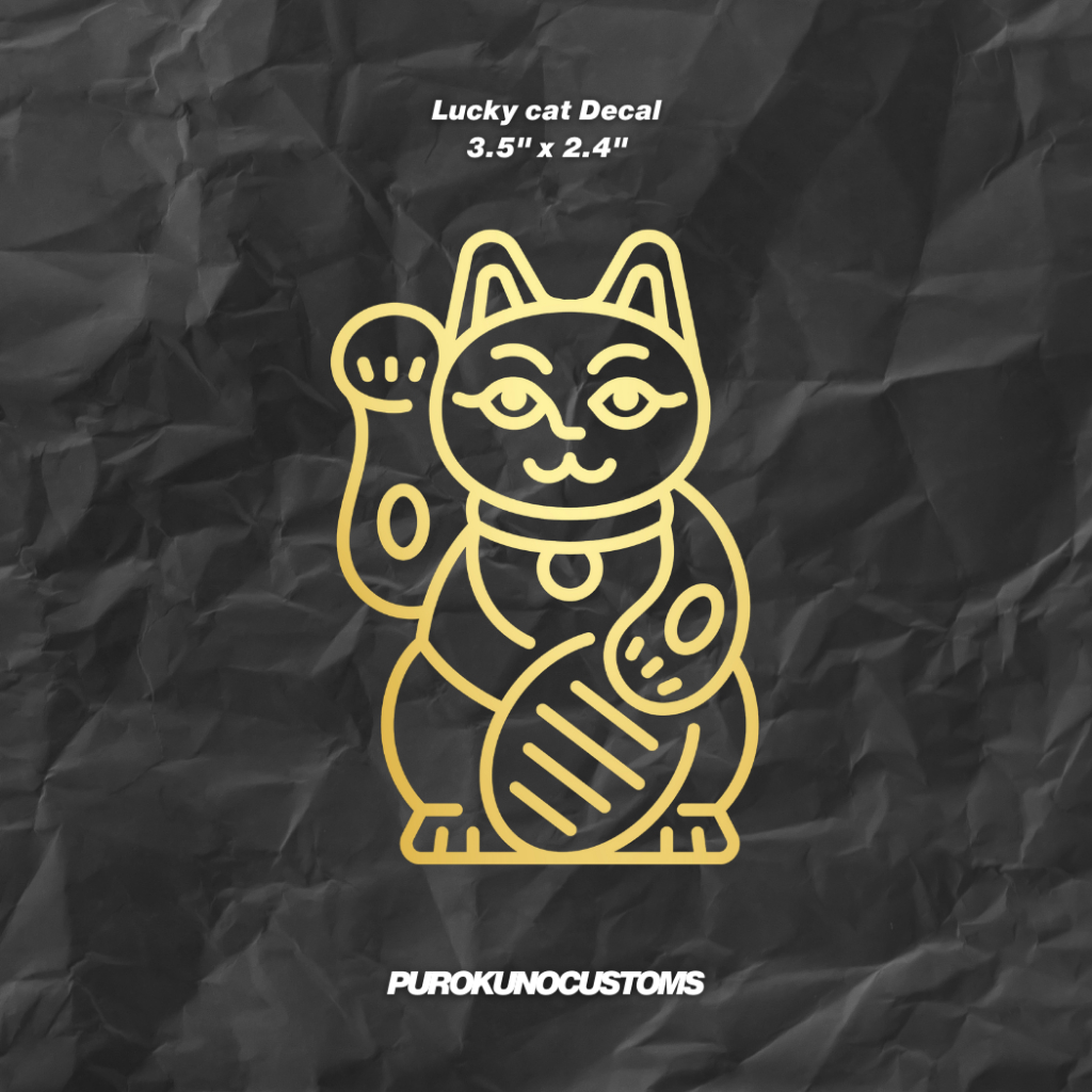 LUCKY CAT Car & Motorcycle vinyl sticker decals / Machine-cut / Weather ...