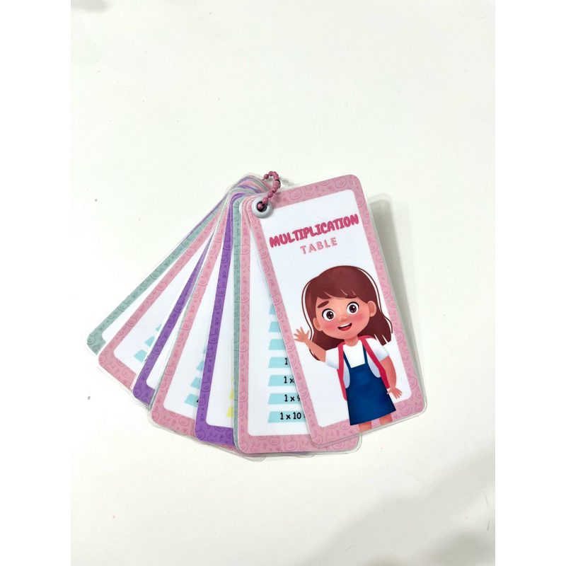 Multiplication Table Laminated Chart Flash Card with chain | Shopee ...