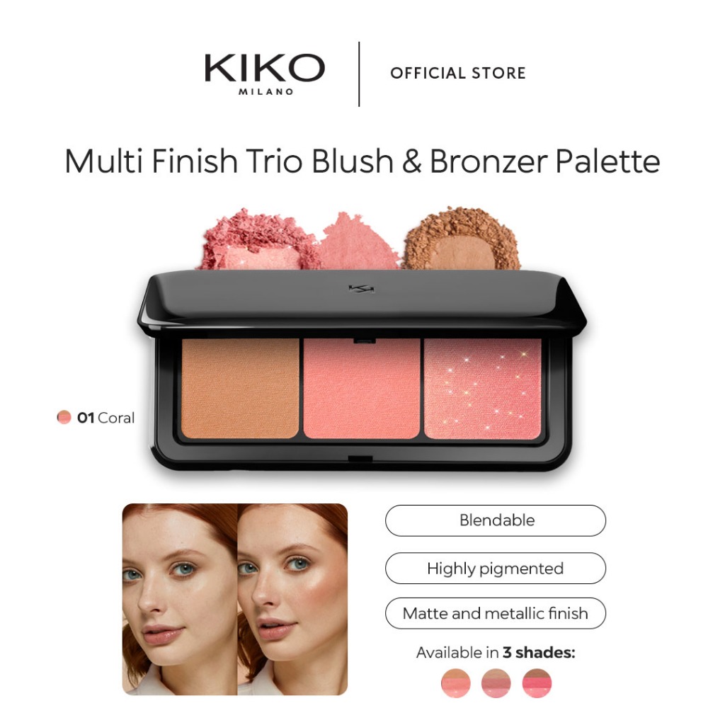 KIKO Milano Multi Finish Trio Blush & Bronzer Palette | Shopee Malaysia