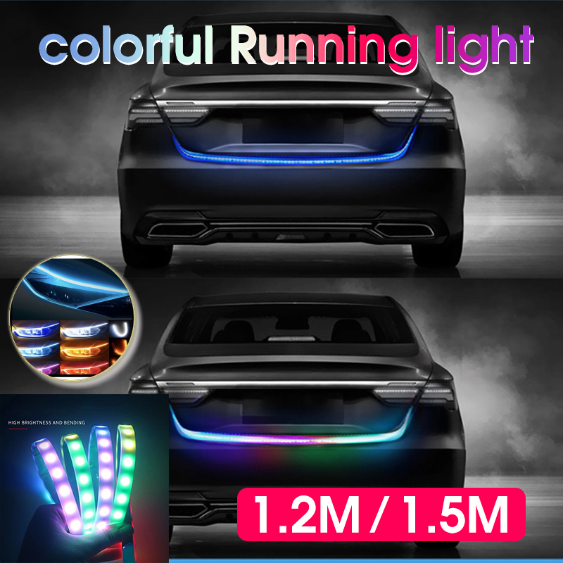 Front and back LED Car Daytime Running RGB Light Flexible Waterproof ...