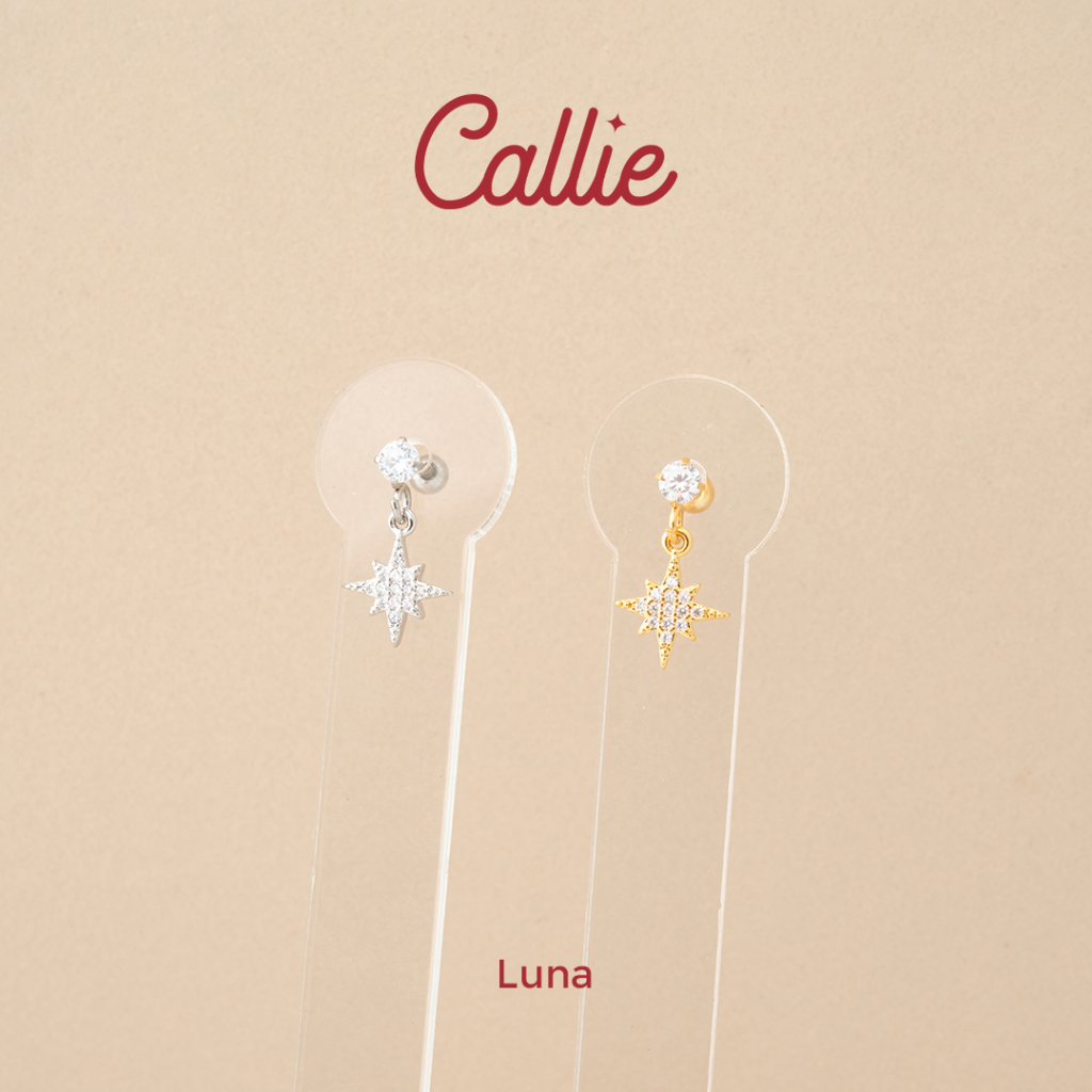 Callie 1 Piece Stainless Steel Luna Starburst Piercing Screwback [SOLD ...