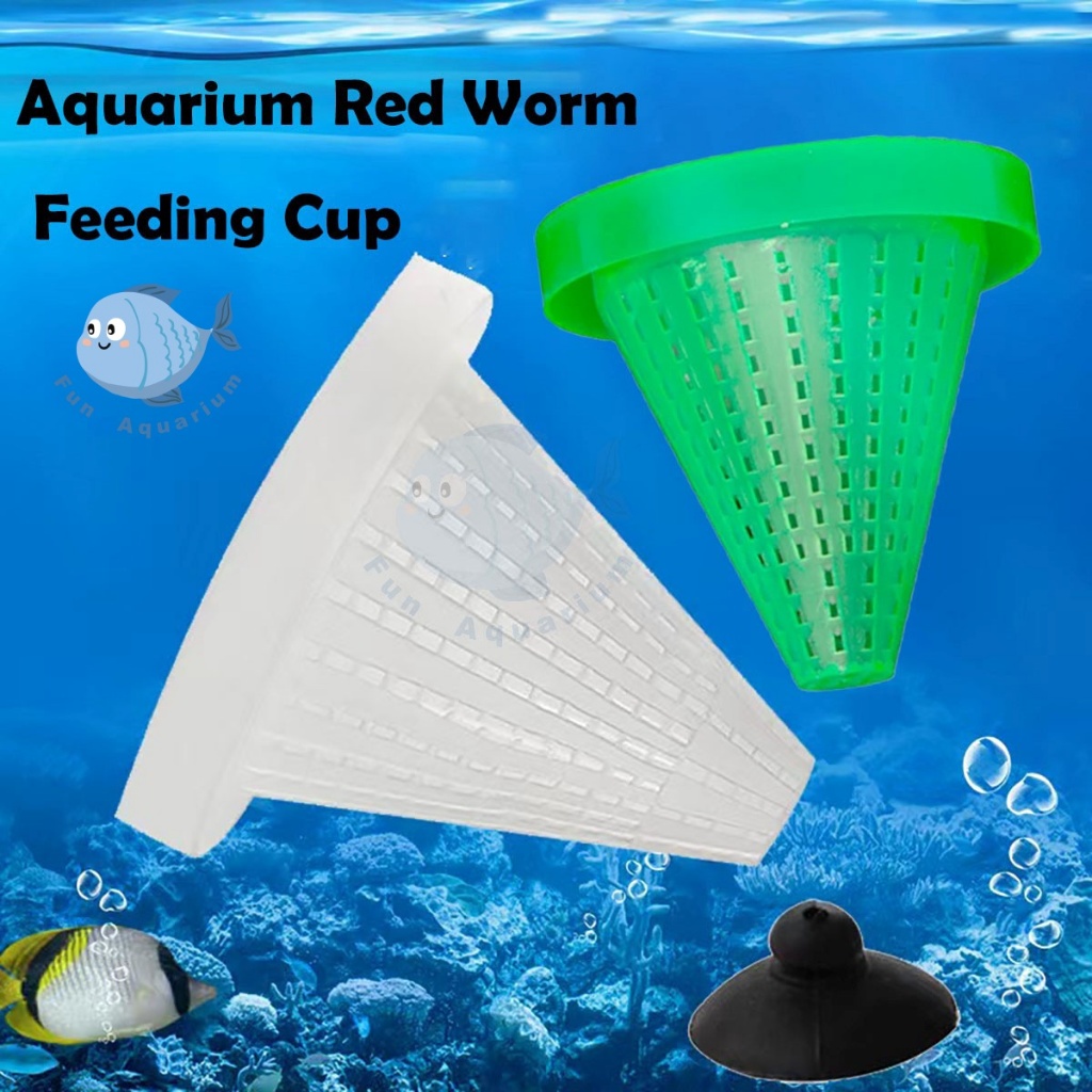 1pcs Aquarium Fish Feeder Plastic Funnel Conical Cup With Suction Cup ...