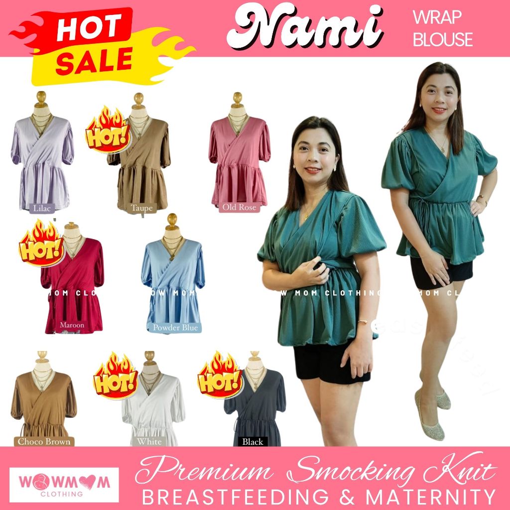 WOWMOM~NAMI WRAP BREASTFEEDING TOP NURSING TOP FORMAL CASUAL BAPTISMAL ...