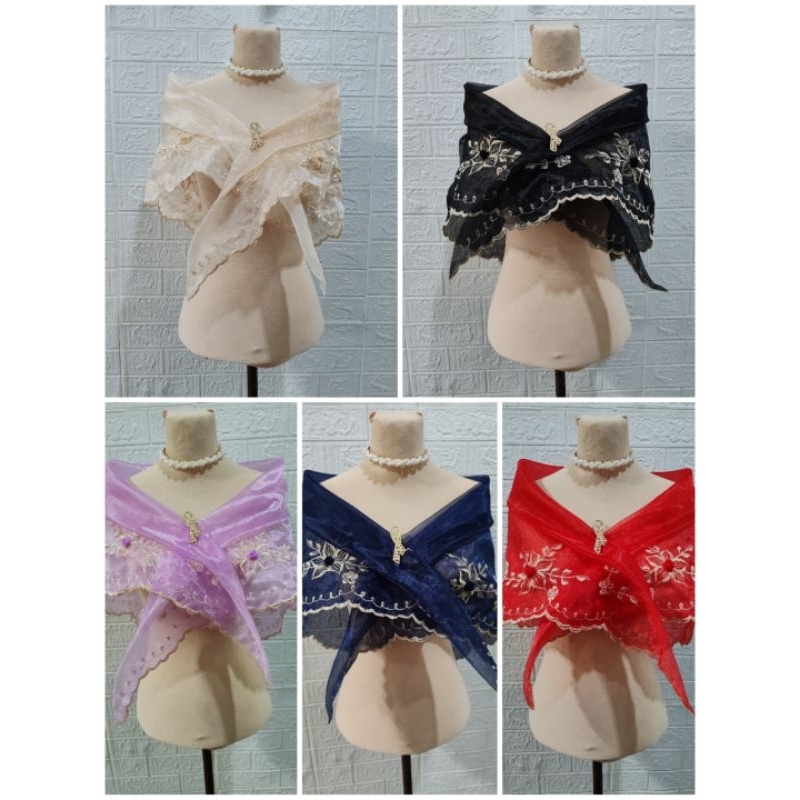 Modern filipiniana Alampay(shawl) (Embroidered and Handpainted ...