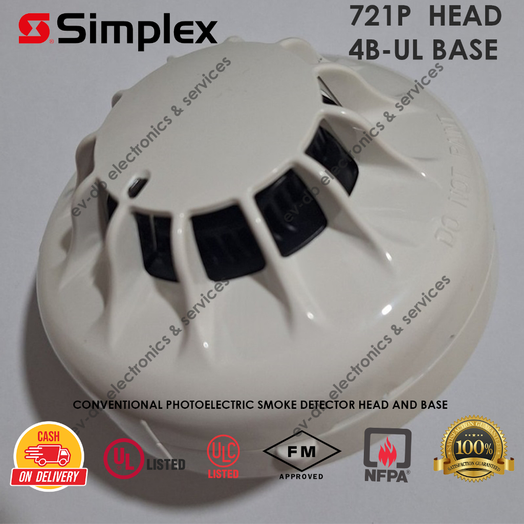 Simplex Conventional Smoke Detector Head & Base 721P / Previously Tyco ...