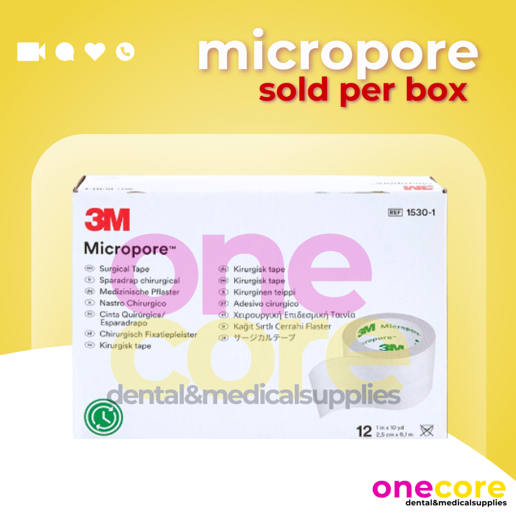 [Box] 3M Micropore Tape 1, ½ inches and 2 inches (Surgical Tape ...