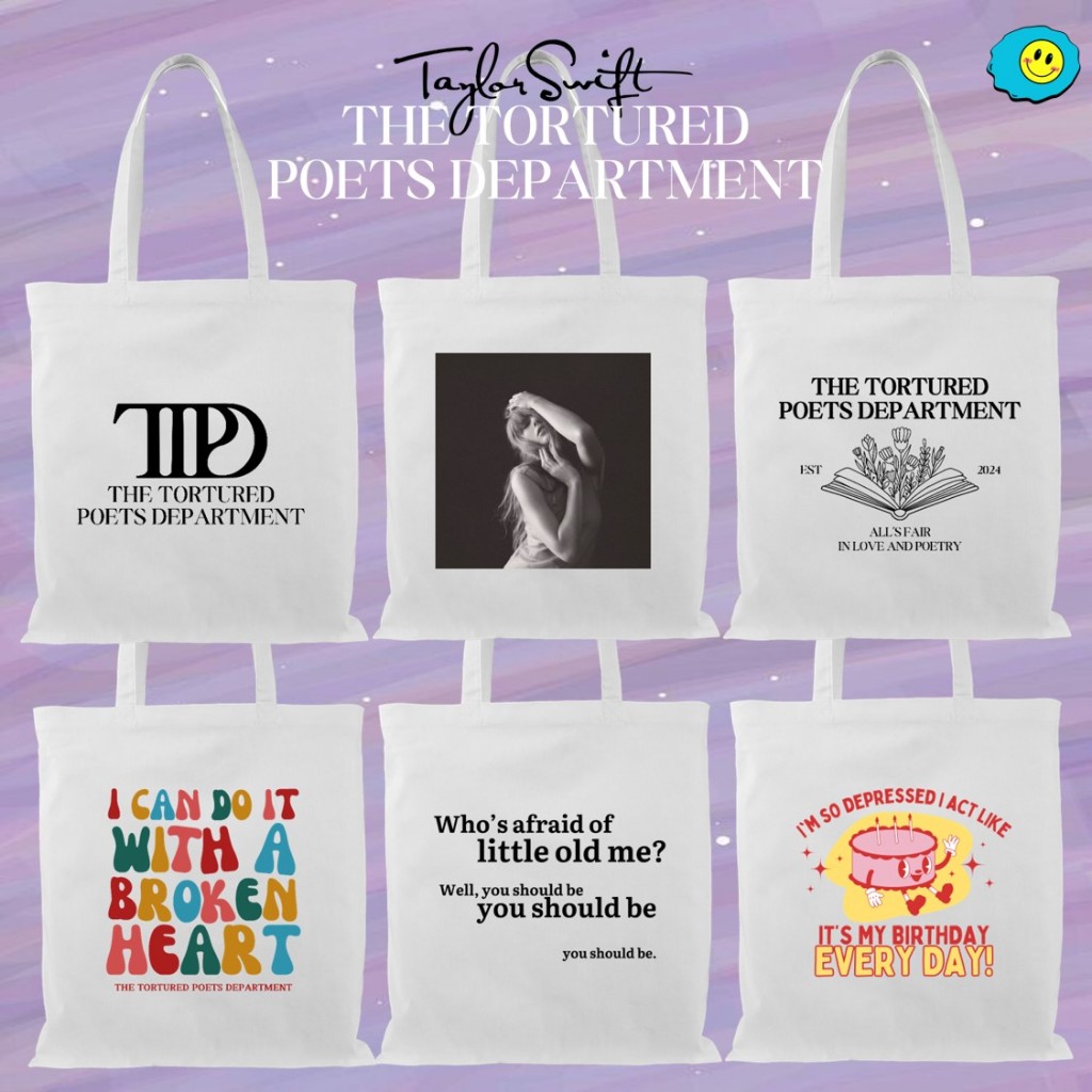 Taylor Swift TTPD The Tortured Poets Department Lyrics Tote Bag ...