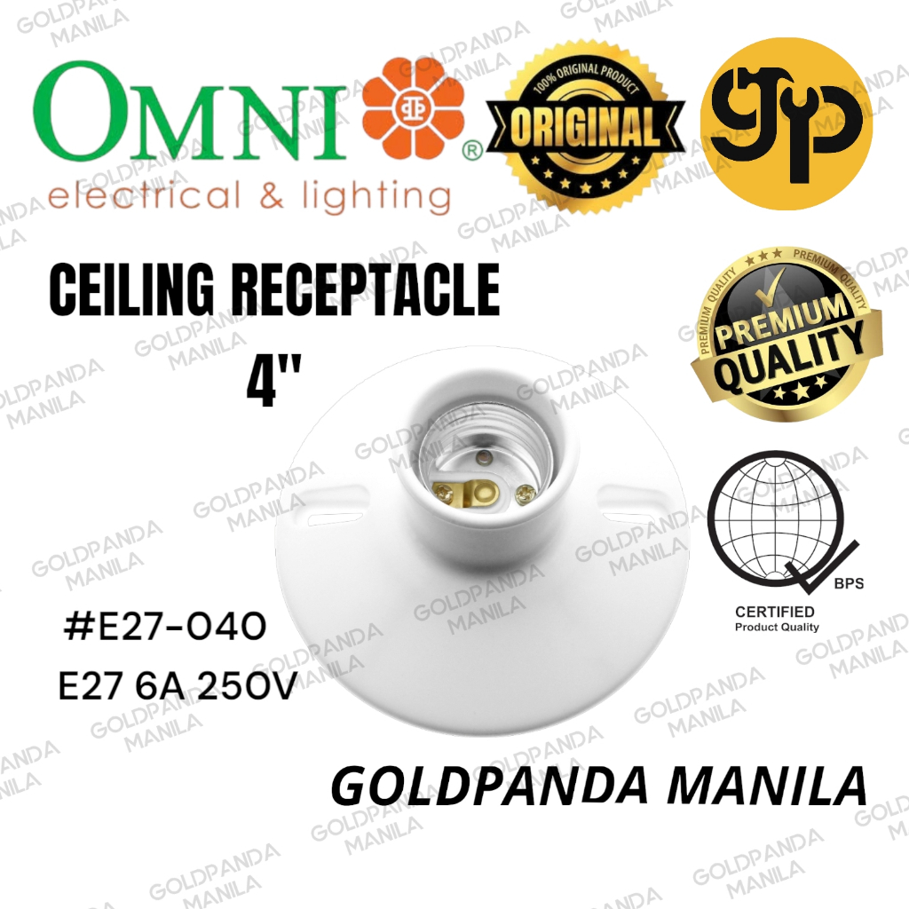 OMNI Ceiling Receptacle 4x4, E27, Goldpandamanila | Shopee Malaysia
