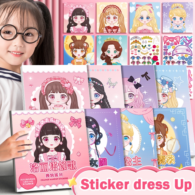 paper doll house book set Paper Doll Stickers Book Whole Body Dress Up ...