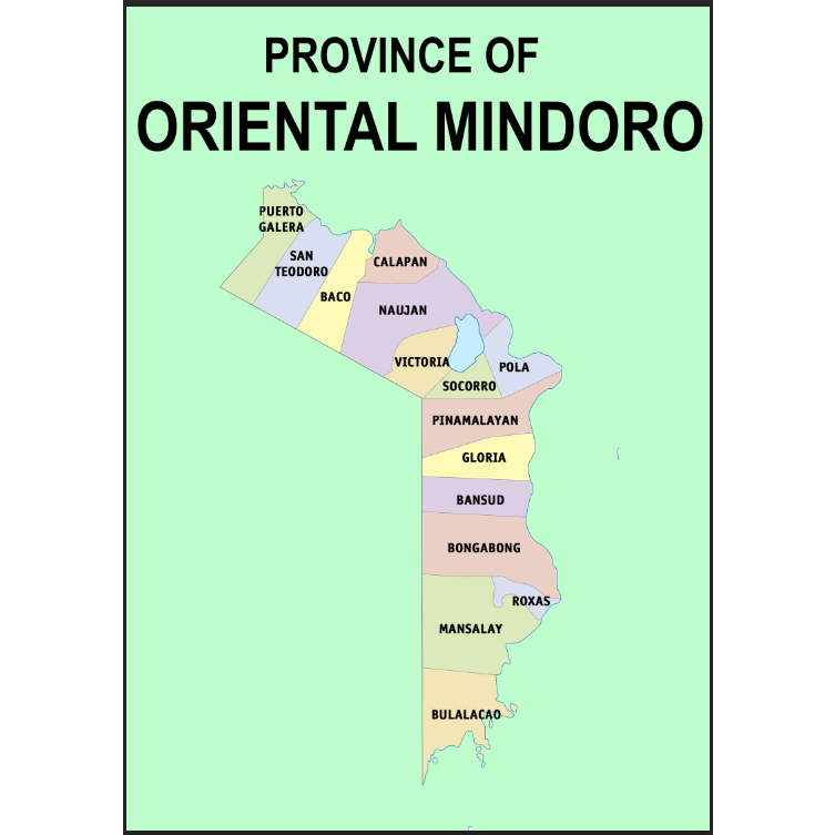 Oriental Mindoro Province Map Waterproof A4 Laminated Chart | Shopee ...