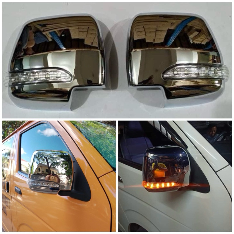 Toyota Hiace Commuter 2005 - 2019 Side Mirror Chrome Cover with Light ...