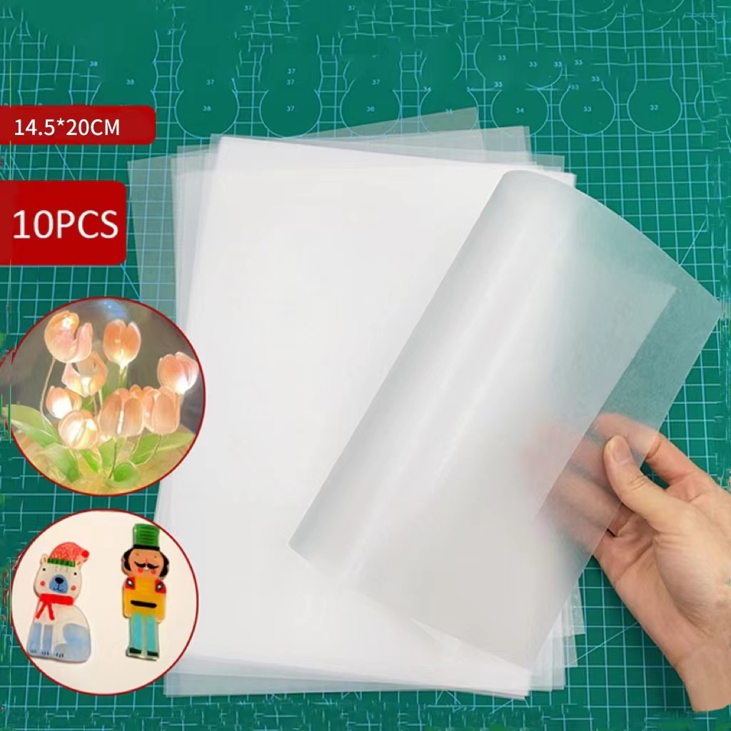 Half Transparent Shrink Film Sheets Shrinkable Paper Craft Fine Shrink ...