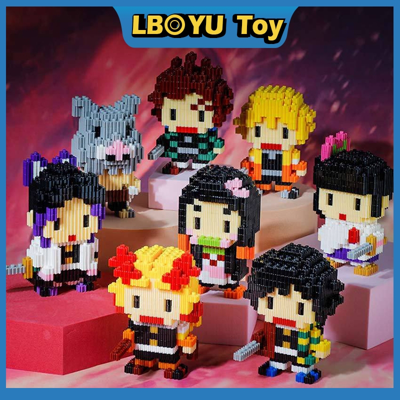 LBOYU Demon Slayer Building block Cartoon Anime Nezuko Tanjirou Zenitsu ...