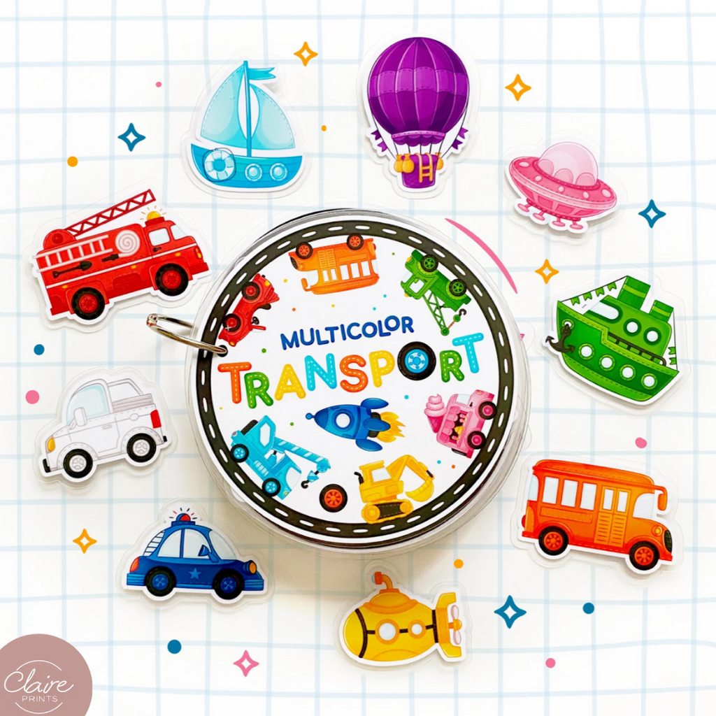 IR- Transport / Vechicle Color Sorting Busy Book, Color Matching ...