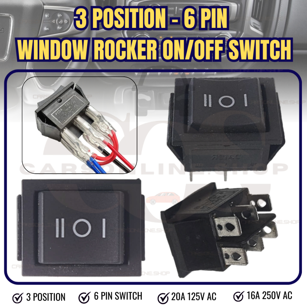 COS Rocker Switch DPDT On-Off-On 3 Position 6 Pin Arrow Reset 16A 250V ...