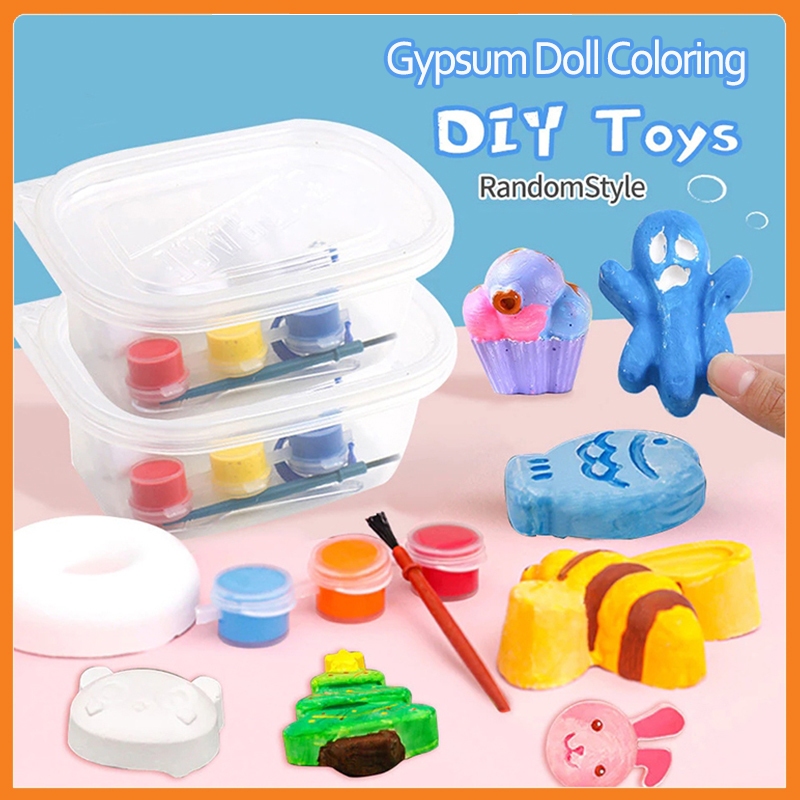 Dragon Baby Cute Cartoon Coloring Plaster Doll for Kids Handmade Diy ...