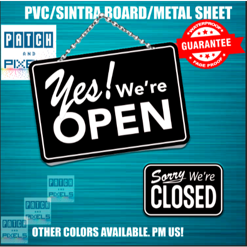 Open and Close Sign PVC/Sintra Board with Chain (8 x 11 inches) Back to ...