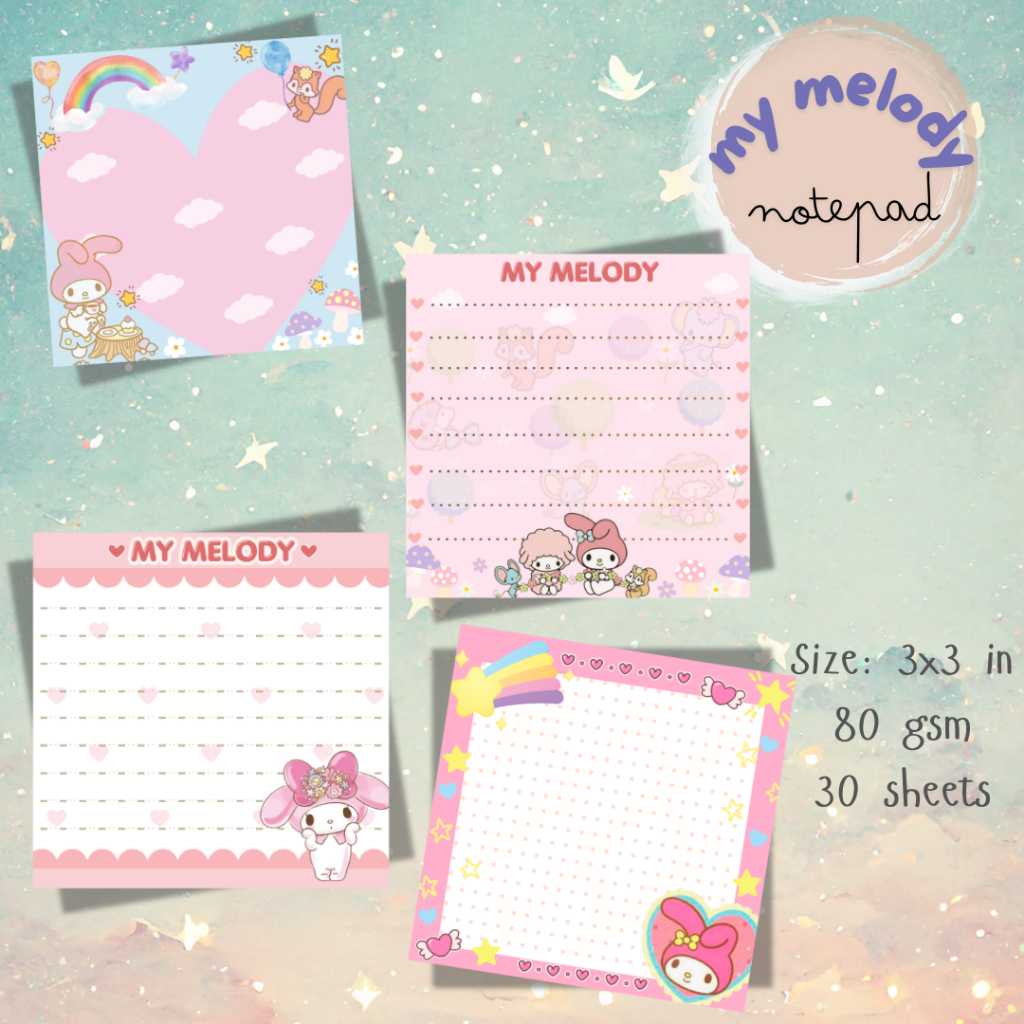 MY MELODY NOTE PAD MEMO PAD (non sticky) | Shopee Malaysia