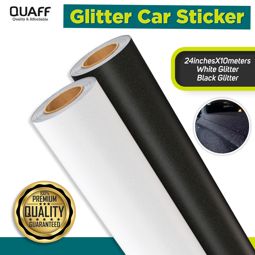 Quaff Car Sticker Glitter White/Black 24inchesx10meters | Shopee Malaysia