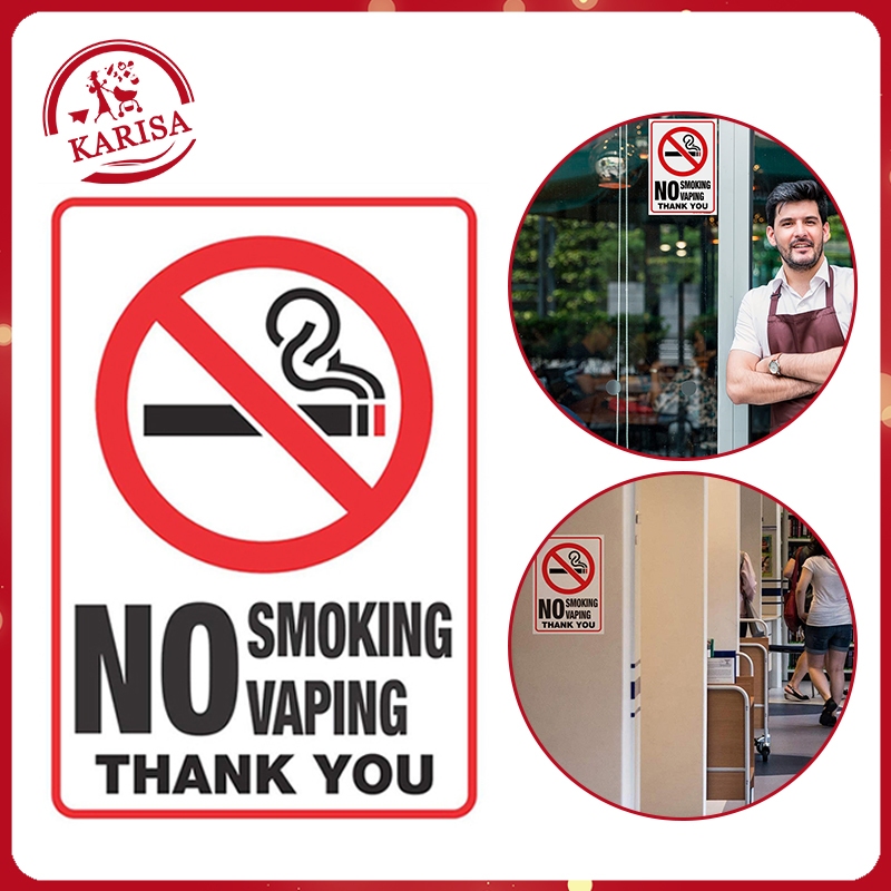 3Pcs No Smoking Signage Indoor & Outdoor Use No Smokin Sticker 10 x 7 ...