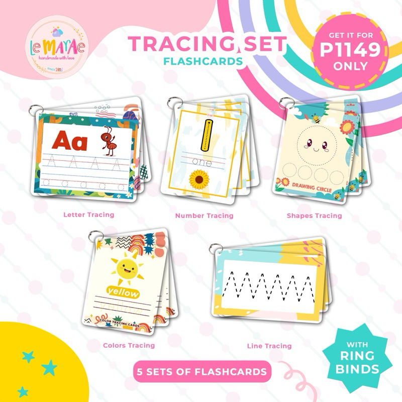 BASIC TRACING FLASHCARDS SET Eraseable Tracing Cards Travel Activities ...