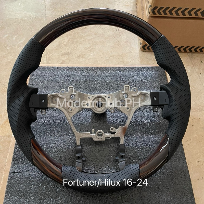 Toyota Fortuner Hilux Innova Steering Wheel Carbon Fiber Black Wood ...
