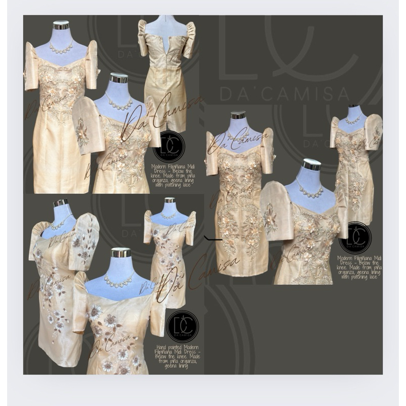 Modern Filipiniana/Imelda/saltik Dress with PatchingLacce/ HandPainted ...