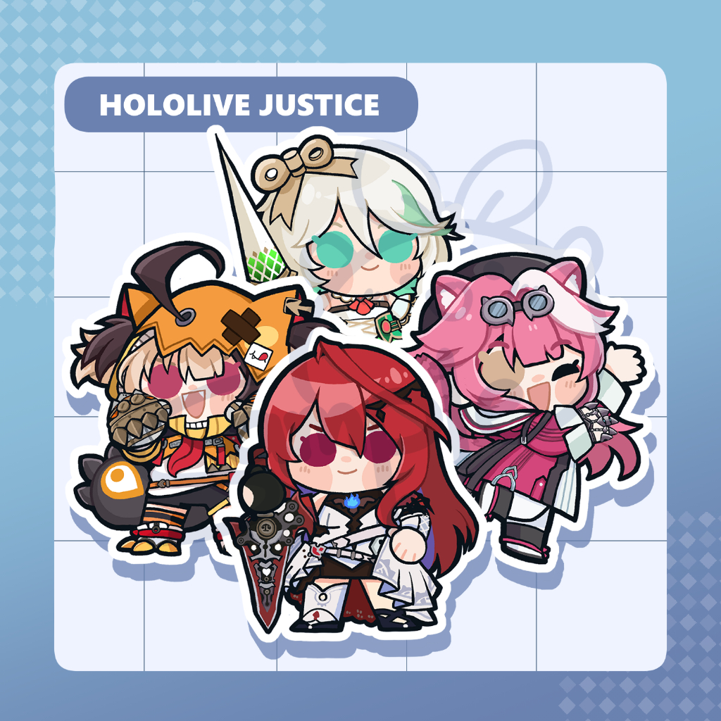Hololive English Justice Laminated Vinyl Stickers nimica shop | Shopee ...