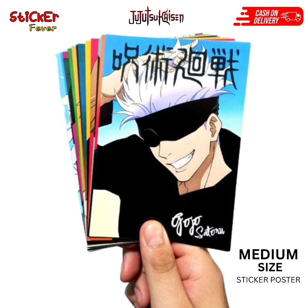 Sticker Fever ( MEDIUM ) Anime Jujutsu Kaisen PosterSticker Wall Paper ...