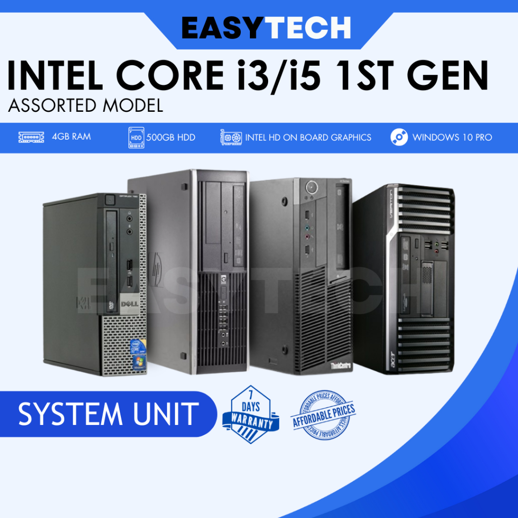 EASYTECH | Intel Core i3/i5 1st Gen with 4gb RAM 500gb HDD Branded ...