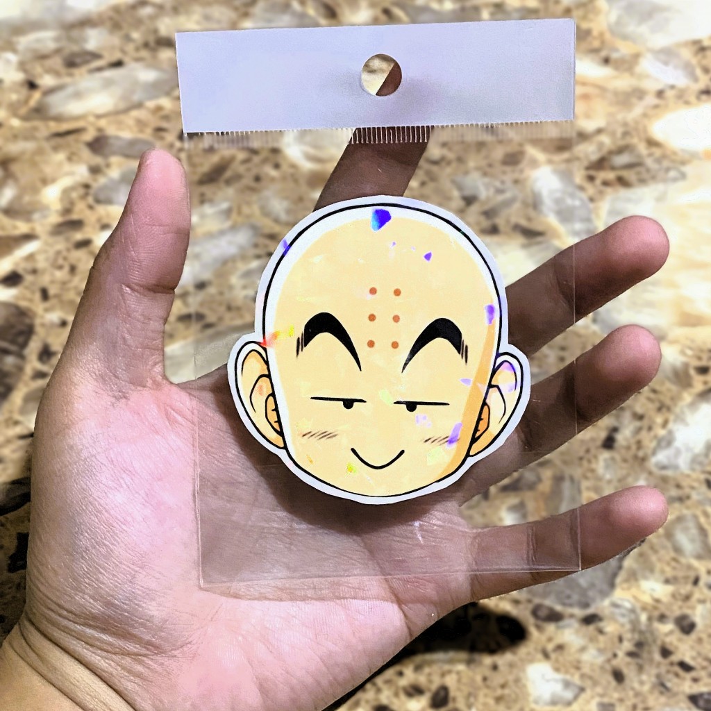 sticker dragonball krillin head anime decals waterproof stickers decal ...