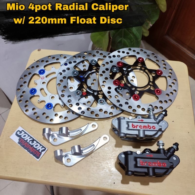 MIO 4pot Radial Monobloc Caliper Set w/ 220mm 4-HOLES Float Disc | Shopee Malaysia