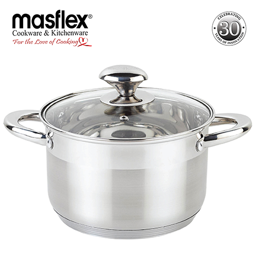 Masflex Premium 24cm Stainless Steel Casserole with Lid (Silver ...