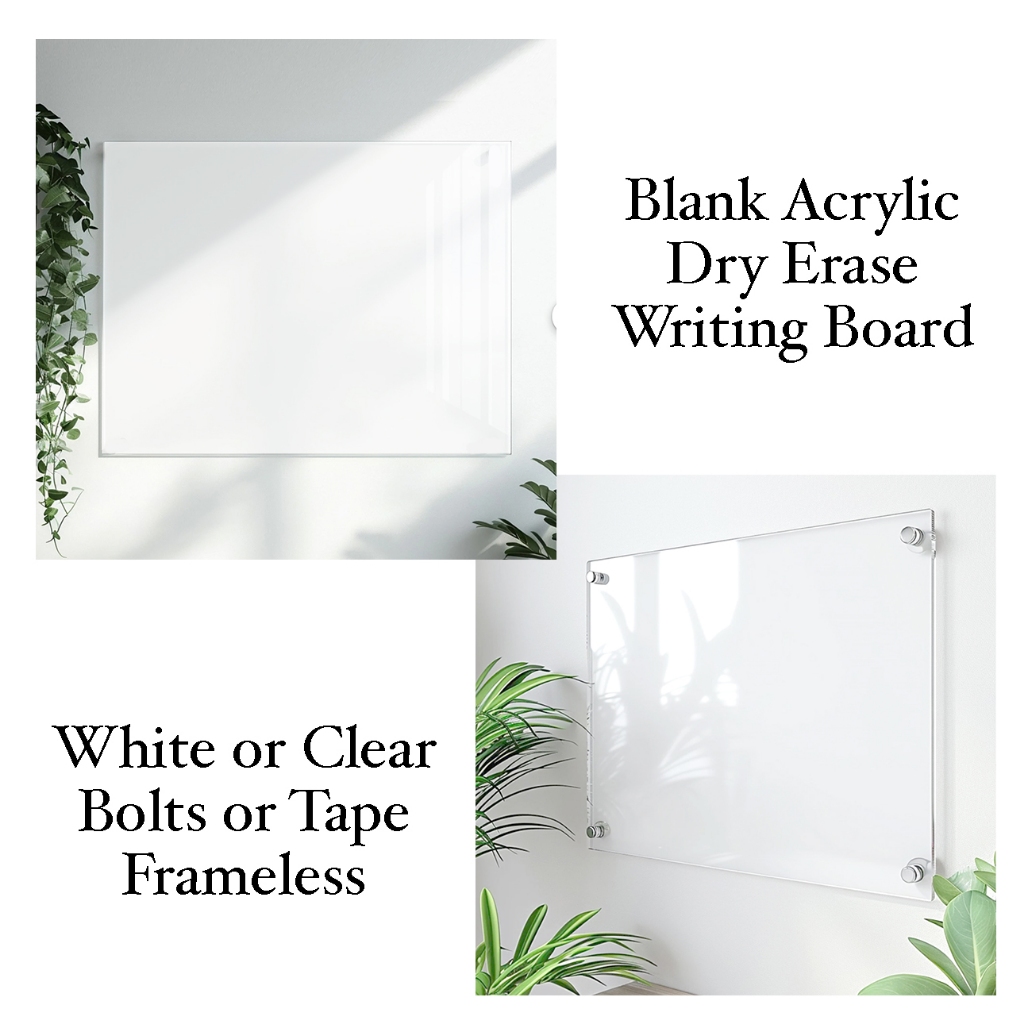 Blank Acrylic Dry Erase Writing Board with Bolts Wall Calendar Goal ...