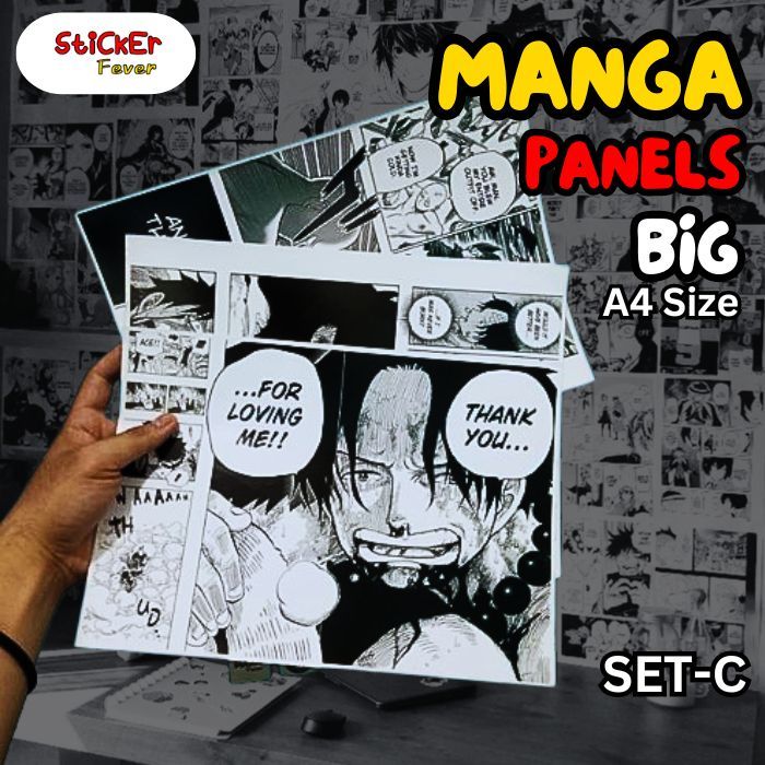 StickerFever ( A4 ) size Anime Manga Panels Wall Decor Sticker Paper ...