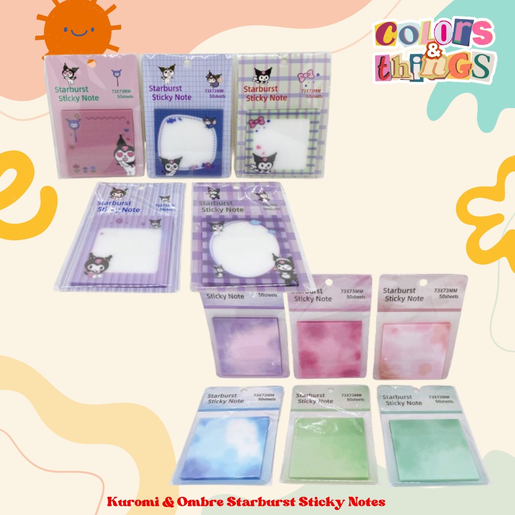 Kuromi & Ombre Starburst Sticky Notes | Shopee Malaysia