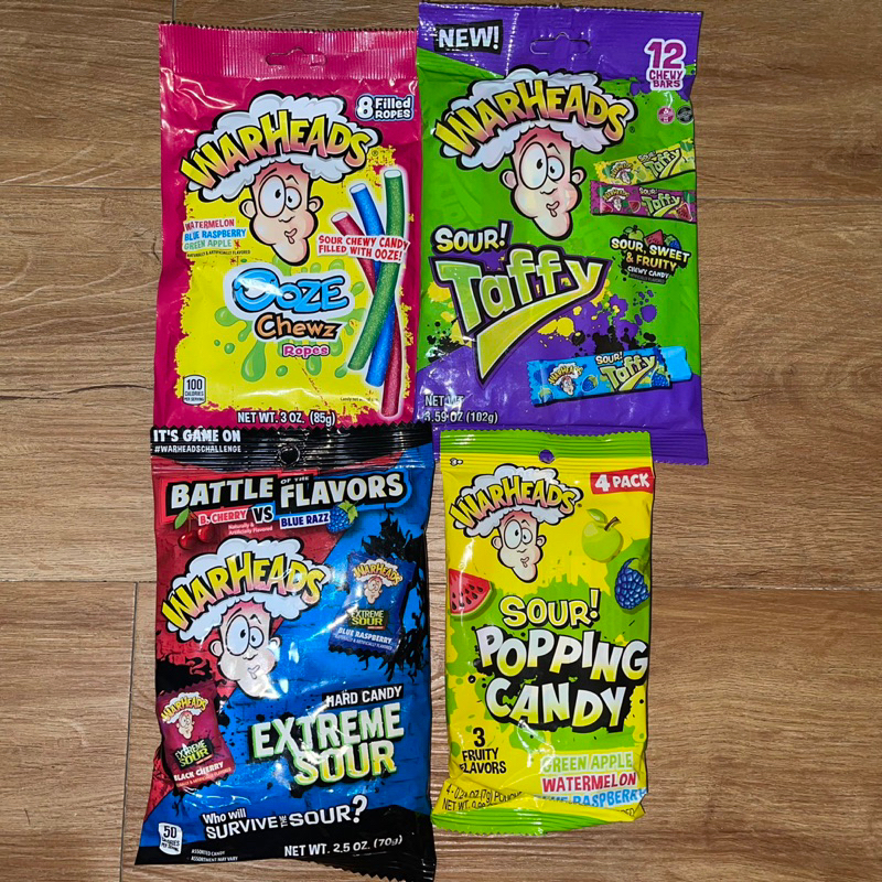 Warheads Sour Chewy Candy per piece Extreme Sour . Cubes . Sour Taffy ...