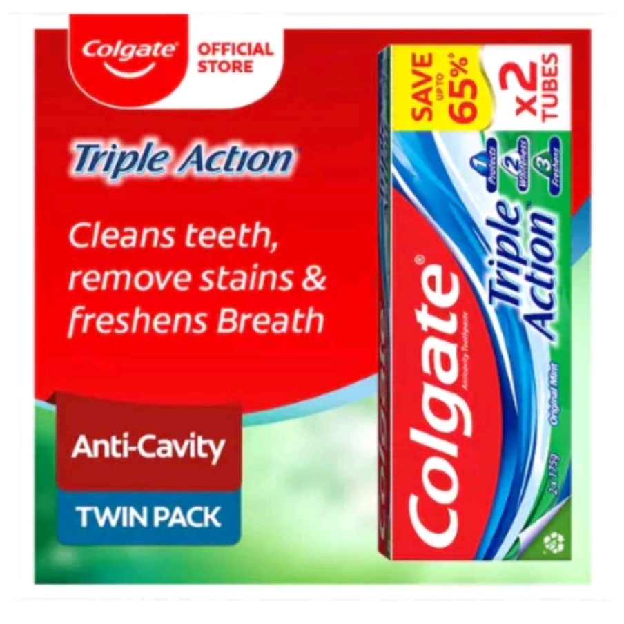 Colgate Anticavity Toothpaste Mint Triple Action ( 2 x 175g ) | Shopee ...