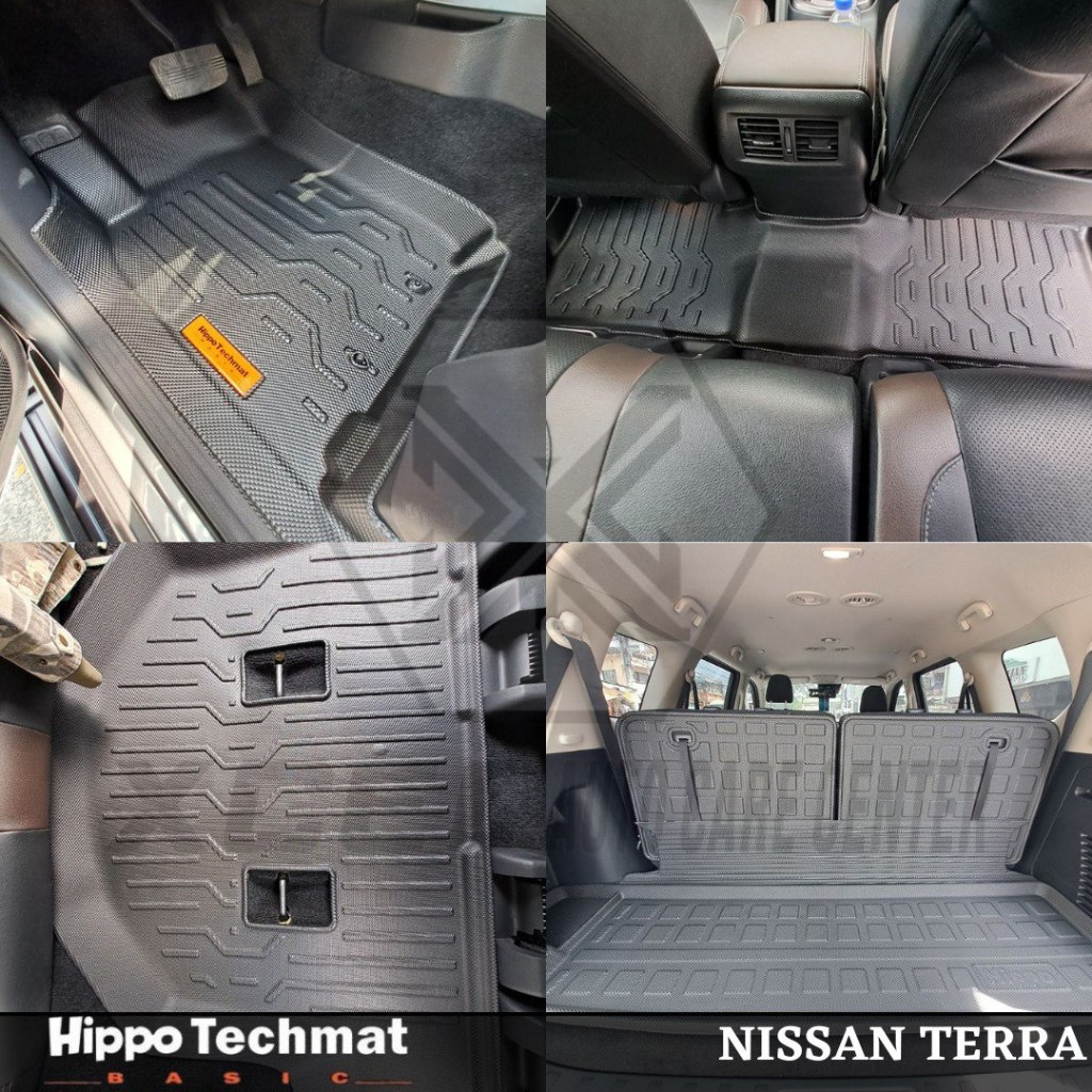 NISSAN TERRA 2019-2024 VL/VE/EL HIPPO TECHMAT BASIC DEEP DISH CAR MAT WITH FULL CARGO TRAY ...
