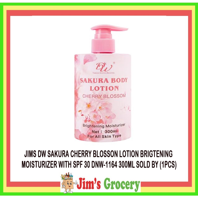 JIMS DW SAKURA CHERRY BLOSSOM LOTION BRIGTENING MOISTURIZER WITH SPF 30 DNW-1164 300ML SOLD BY ...