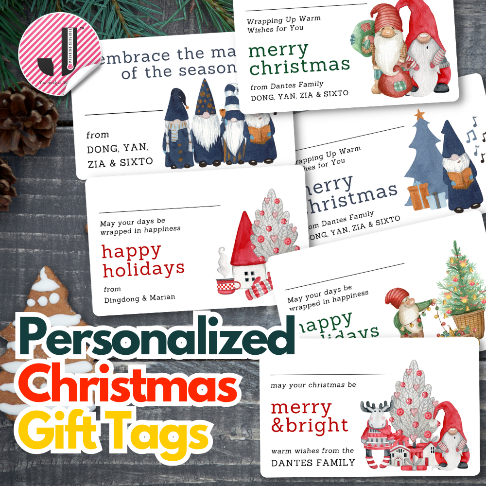 Personalized Christmas Gift Tags | Gnome Design | Holiday Cards | Gift ...