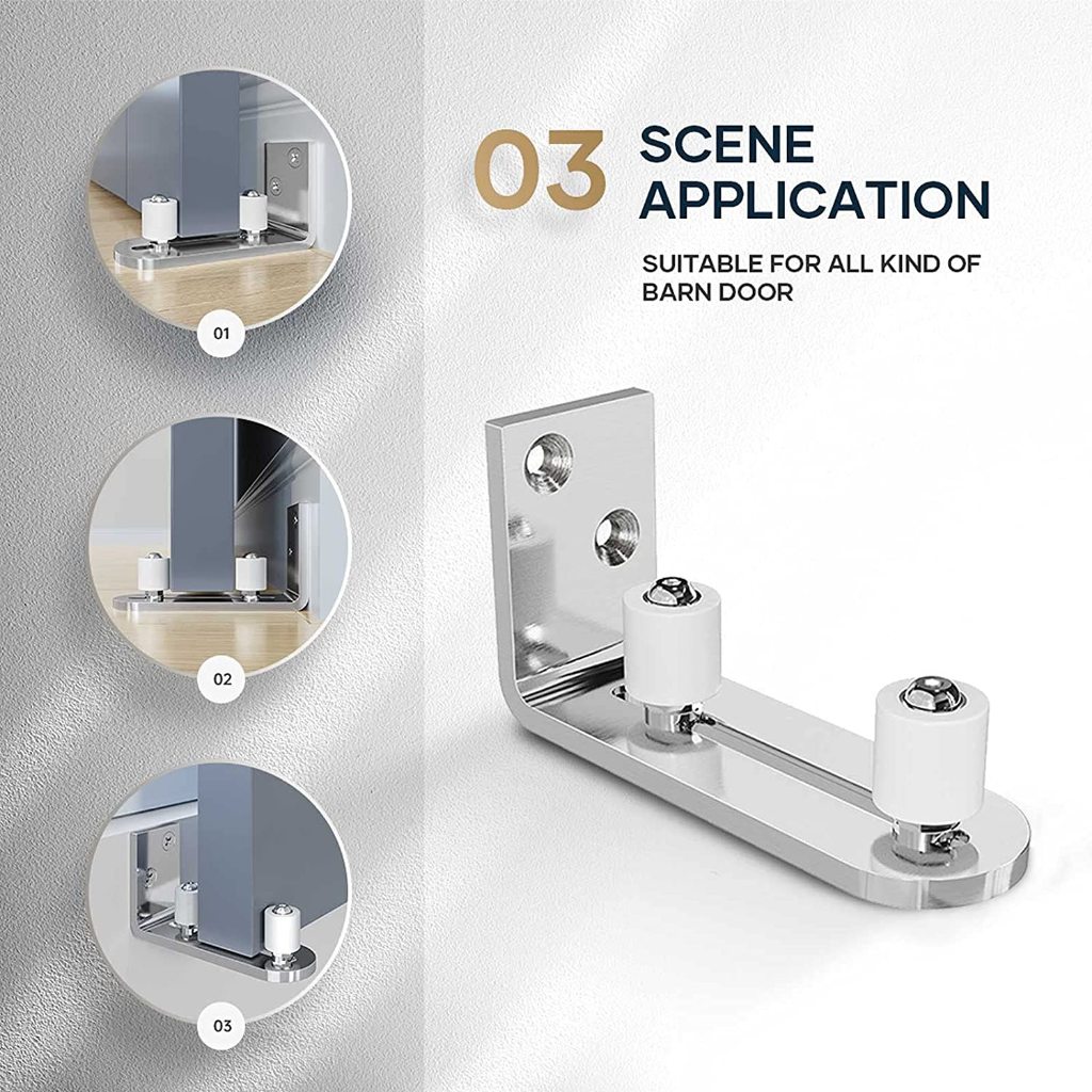 Adjustable Carbon Steel Door Guide Wall Mount Sliding Barn Door Bottom ...