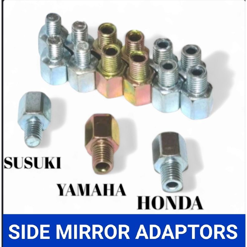 MOTORCYCLE SIDE MIRROR ADAPTOR BOLT SCREW METAL REVERSE YAMAHA/SUSUKI ...