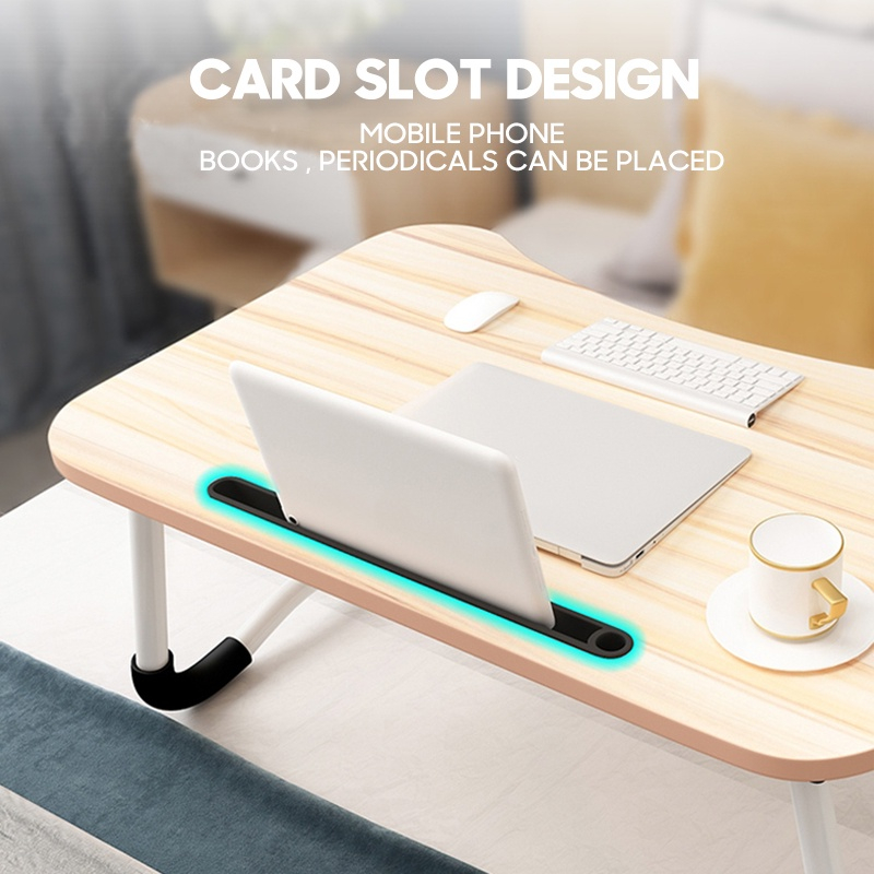 SOPHIA Table Foldable Lazy Bed Desk/Portable Laptop Wooden Table Study ...