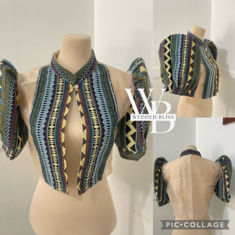 Modern Bolero Filipiniana Ethnic Design — Puff sleeves | Shopee Malaysia