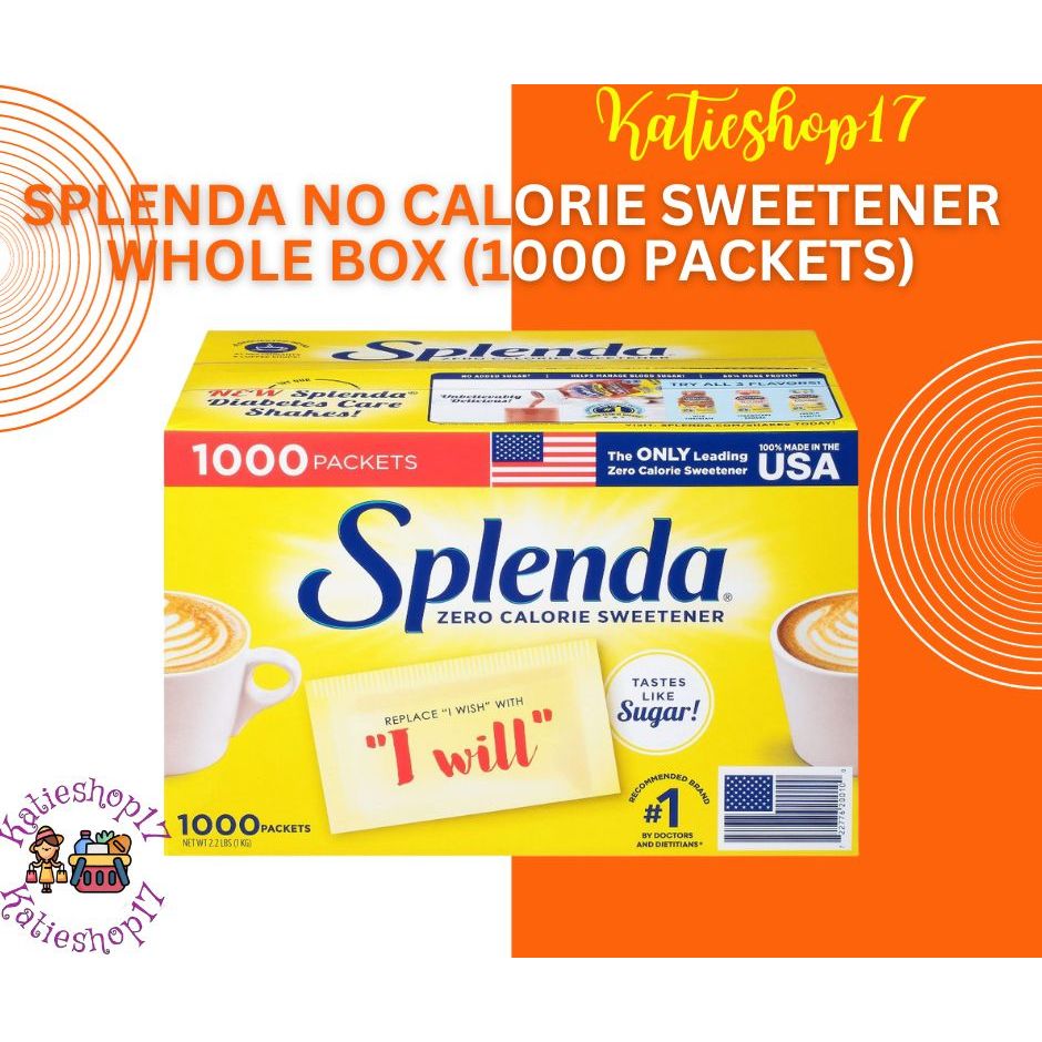 Splenda No Calorie Sweetener Whole Box (1000 packets) an (100 packets ...