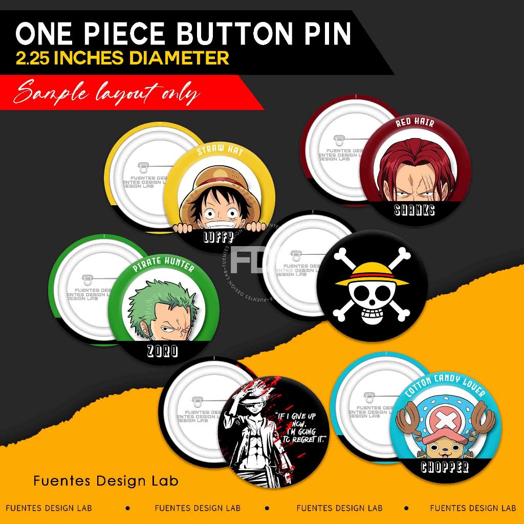 ONE PIECE Button Pin | LUFFY Button Pin | ONE PIECE Badge | 2.25in SIZE ...