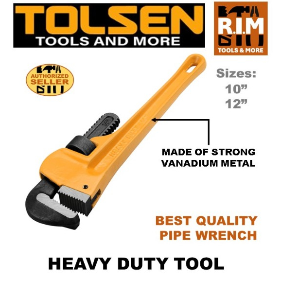 TOLSEN PIPE WRENCH Yabe Tubo Tools FOR TUBO Heavy Duty Durable All ...