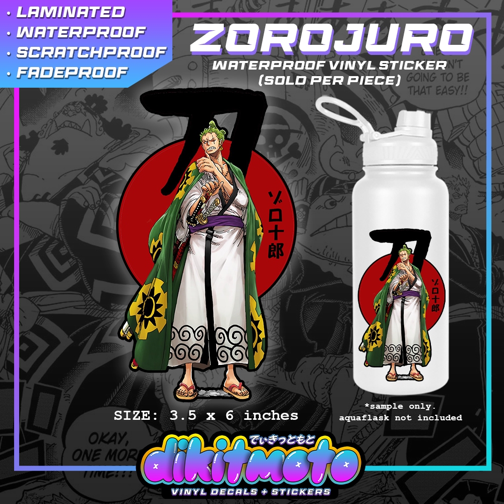 [dikitmoto] Zorojuro Roronoa Zoro Wano One Piece Waterproof Vinyl ...