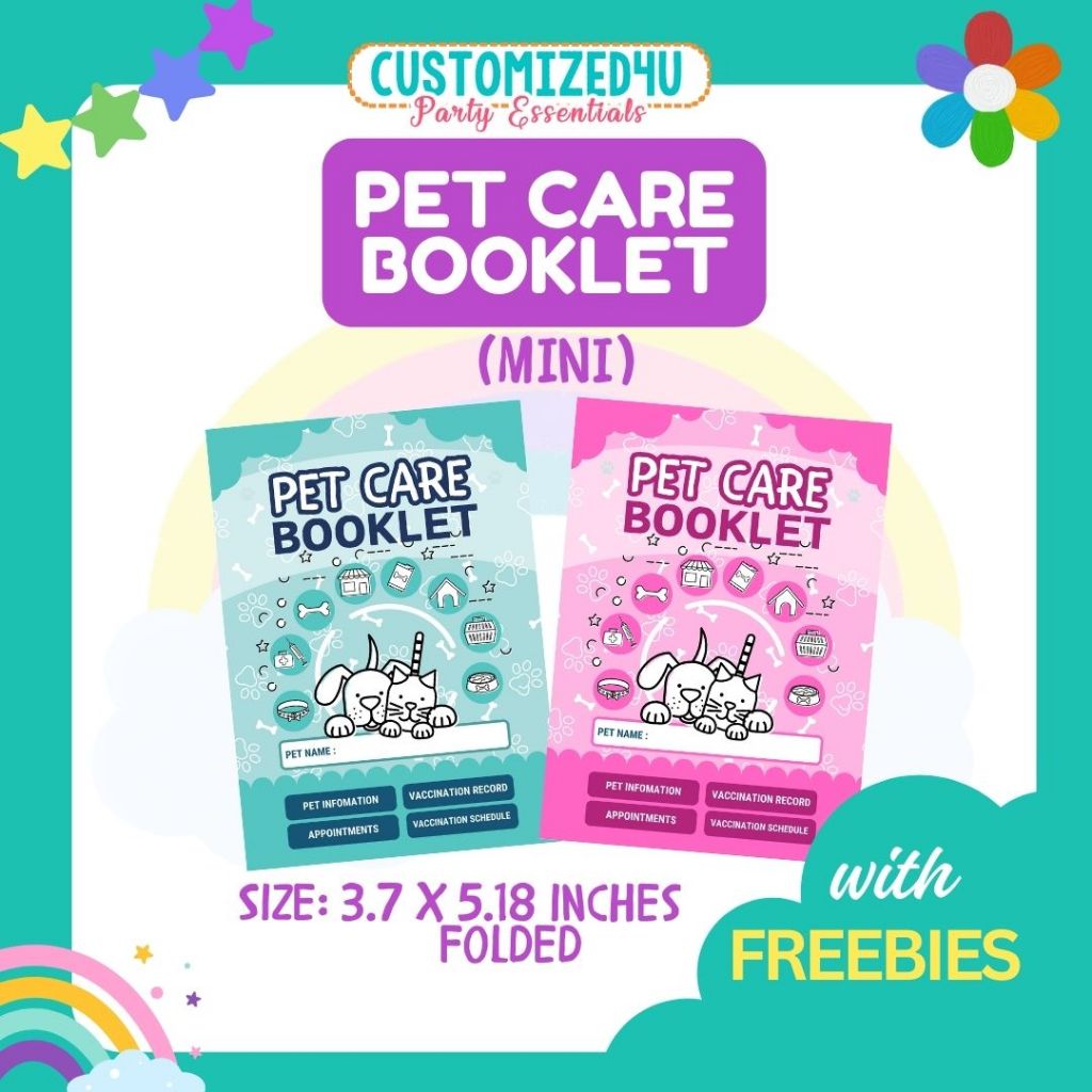 Pet Vaccination Card for Dogs and Cats | Pet Booklet Mini Pet Health ...